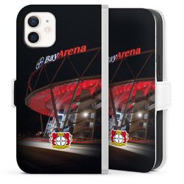 DeinDesign iPhone 12 mini Handy Klapph&uuml;lle Handyh&uuml;lle aus Kunst Leder wei&szlig; Flip Case Official Licensed Product Bayer 04 Leverkusen Stadium Sideflip mit Lasche