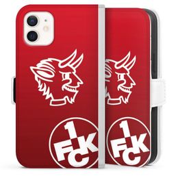 DeinDesign iPhone 12 mini Handy Klapph&uuml;lle Handyh&uuml;lle aus Kunst Leder wei&szlig; Flip Case 1. Fc Kaiserslautern Official Licensed Product Devil Sideflip mit Lasche