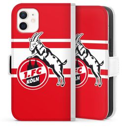 DeinDesign iPhone 12 mini Handy Klapph&uuml;lle Handyh&uuml;lle aus Kunst Leder wei&szlig; Flip Case Official Licensed Product 1. Fc K&ouml;ln Coat Of Arms Sideflip mit Lasche