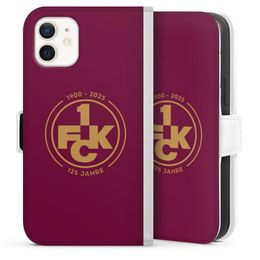 DeinDesign iPhone 12 mini Handy Klapph&uuml;lle Handyh&uuml;lle aus Kunst Leder wei&szlig; Flip Case 125 Jahre 1. Fc Kaiserslautern 1. Fck Sideflip mit Lasche