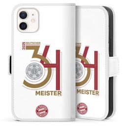 DeinDesign iPhone 12 mini Handy Klapph&uuml;lle Handyh&uuml;lle aus Kunst Leder wei&szlig; Flip Case Master Official Licensed Product Fc Bayern M&uuml;nchen Sideflip mit Lasche