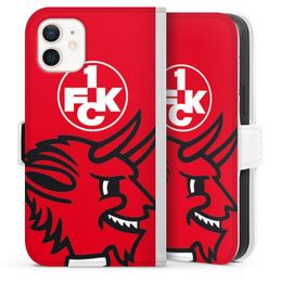 DeinDesign iPhone 12 mini Handy Klapph&uuml;lle Handyh&uuml;lle aus Kunst Leder wei&szlig; Flip Case 1. Fck Devil 1. Fc Kaiserslautern Sideflip mit Lasche