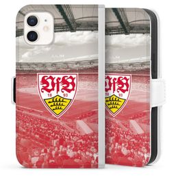 DeinDesign iPhone 12 mini Handy Klapph&uuml;lle Handyh&uuml;lle aus Kunst Leder wei&szlig; Flip Case Official Licensed Product Vfb Stuttgart Stadium Sideflip mit Lasche