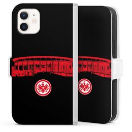 DeinDesign iPhone 12 mini Handy Klapph&uuml;lle Handyh&uuml;lle aus Kunst Leder wei&szlig; Flip Case Eintracht Frankfurt Official Licensed Product Stadium Sideflip mit Lasche