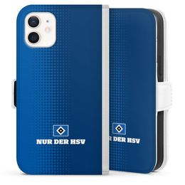 DeinDesign iPhone 12 mini Handy Klapph&uuml;lle Handyh&uuml;lle aus Kunst Leder wei&szlig; Flip Case Official Licensed Product Hsv Logo Sideflip mit Lasche
