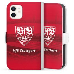 DeinDesign iPhone 12 mini Handy Klapph&uuml;lle Handyh&uuml;lle aus Kunst Leder wei&szlig; Flip Case Stadium Vfb Stuttgart Official Licensed Product Sideflip mit Lasche