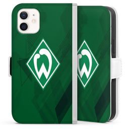 DeinDesign iPhone 12 mini Handy Klapph&uuml;lle Handyh&uuml;lle aus Kunst Leder wei&szlig; Flip Case Sv Werder Bremen Coat Of Arms Official Licensed Product Sideflip mit Lasche