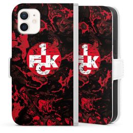 DeinDesign iPhone 12 mini Handy Klapph&uuml;lle Handyh&uuml;lle aus Kunst Leder wei&szlig; Flip Case 1. Fc Kaiserslautern 1. Fck Logo Sideflip mit Lasche
