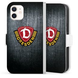 DeinDesign iPhone 12 mini Handy Klapph&uuml;lle Handyh&uuml;lle aus Kunst Leder wei&szlig; Flip Case Sgd Official Licensed Product Sg Dynamo Dresden Sideflip mit Lasche