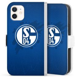DeinDesign iPhone 12 mini Handy Klapph&uuml;lle Handyh&uuml;lle aus Kunst Leder wei&szlig; Flip Case Schalke 04 Official Licensed Product Fc Schalke 04 Sideflip mit Lasche