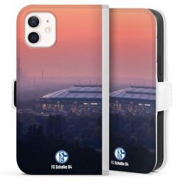 DeinDesign iPhone 12 mini Handy Klapph&uuml;lle Handyh&uuml;lle aus Kunst Leder wei&szlig; Flip Case Official Licensed Product Fc Schalke 04 Stadium Sideflip mit Lasche