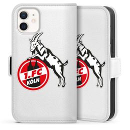 DeinDesign iPhone 12 mini Handy Klapph&uuml;lle Handyh&uuml;lle aus Kunst Leder wei&szlig; Flip Case Transparent 1. Fc K&ouml;ln Logo Sideflip mit Lasche