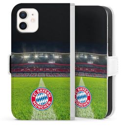 DeinDesign iPhone 12 mini Handy Klapph&uuml;lle Handyh&uuml;lle aus Kunst Leder wei&szlig; Flip Case Fc Bayern M&uuml;nchen Stadium Fcb Sideflip mit Lasche