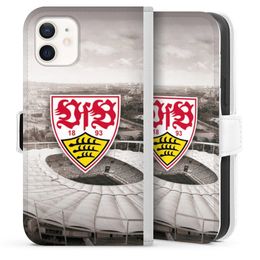 DeinDesign iPhone 12 mini Handy Klapph&uuml;lle Handyh&uuml;lle aus Kunst Leder wei&szlig; Flip Case Vfb Stuttgart Stadium Official Licensed Product Sideflip mit Lasche