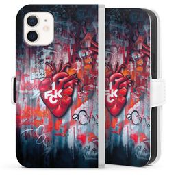 DeinDesign iPhone 12 mini Handy Klapph&uuml;lle Handyh&uuml;lle aus Kunst Leder wei&szlig; Flip Case 1. Fc Kaiserslautern Heart 1. Fck Sideflip mit Lasche