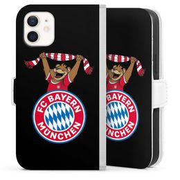 DeinDesign iPhone 12 mini Handy Klapph&uuml;lle Handyh&uuml;lle aus Kunst Leder wei&szlig; Flip Case Fc Bayern M&uuml;nchen Bernie Official Licensed Product Sideflip mit Lasche