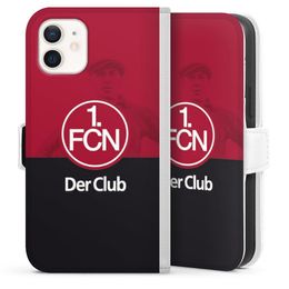 DeinDesign iPhone 12 mini Handy Klapph&uuml;lle Handyh&uuml;lle aus Kunst Leder wei&szlig; Flip Case Official Licensed Product Der Club 1. Fc N&uuml;rnberg Sideflip mit Lasche