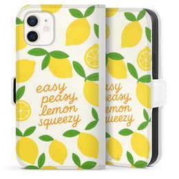 DeinDesign iPhone 12 mini Handy Klapph&uuml;lle Handyh&uuml;lle aus Kunst Leder wei&szlig; Flip Case Spruch Statement Lemon Sideflip mit Lasche