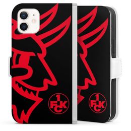 DeinDesign iPhone 12 mini Handy Klapph&uuml;lle Handyh&uuml;lle aus Kunst Leder wei&szlig; Flip Case 1. Fc Kaiserslautern Official Licensed Product Logo Sideflip mit Lasche