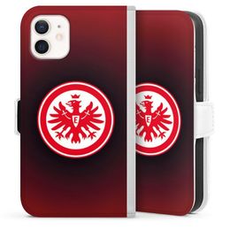 DeinDesign iPhone 12 mini Handy Klapph&uuml;lle Handyh&uuml;lle aus Kunst Leder wei&szlig; Flip Case Coat Of Arms Eintracht Frankfurt Official Licensed Product Sideflip mit 