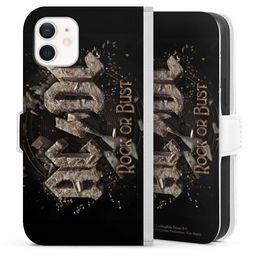 DeinDesign iPhone 12 mini Handy Klapph&uuml;lle Handyh&uuml;lle aus Kunst Leder wei&szlig; Flip Case Acdc Official Licensed Product Rock Or Bust Sideflip mit Lasche