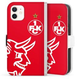DeinDesign iPhone 12 mini Handy Klapph&uuml;lle Handyh&uuml;lle aus Kunst Leder wei&szlig; Flip Case Devil Star 1. Fc Kaiserslautern Sideflip mit Lasche