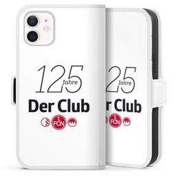 DeinDesign iPhone 12 mini Handy Klapph&uuml;lle Handyh&uuml;lle aus Kunst Leder wei&szlig; Flip Case 1. Fcn 1. Fc N&uuml;rnberg 125 Jahre Sideflip mit Lasche