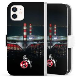 DeinDesign iPhone 12 mini Handy Klapph&uuml;lle Handyh&uuml;lle aus Kunst Leder wei&szlig; Flip Case 1. Fc K&ouml;ln Official Licensed Product Stadium Sideflip mit Lasche
