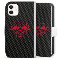 DeinDesign iPhone 12 mini Handy Klapph&uuml;lle Handyh&uuml;lle aus Kunst Leder wei&szlig; Flip Case Carbon Official Licensed Product Rb Leipzig Sideflip mit Lasche