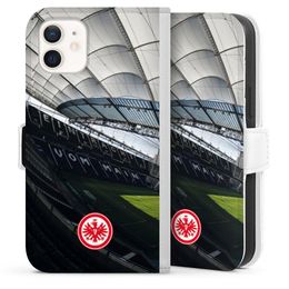 DeinDesign iPhone 12 mini Handy Klapph&uuml;lle Handyh&uuml;lle aus Kunst Leder wei&szlig; Flip Case Stadium Official Licensed Product Eintracht Frankfurt Sideflip mit Lasche