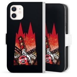 DeinDesign iPhone 12 mini Handy Klapph&uuml;lle Handyh&uuml;lle aus Kunst Leder wei&szlig; Flip Case 1. Fc K&ouml;ln Cologne Cathedral Official Licensed Product Sideflip mit Lasche