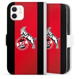 DeinDesign iPhone 12 mini Handy Klapph&uuml;lle Handyh&uuml;lle aus Kunst Leder wei&szlig; Flip Case Official Licensed Product Billy Goat Hennes 1. Fc K&ouml;ln Sideflip mit Lasche