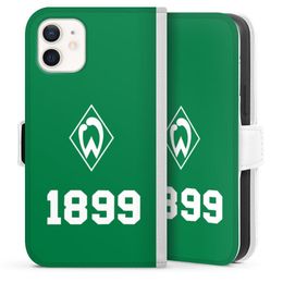 DeinDesign iPhone 12 mini Handy Klapph&uuml;lle Handyh&uuml;lle aus Kunst Leder wei&szlig; Flip Case Statement Official Licensed Product Sv Werder Bremen Sideflip mit Lasche
