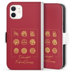 DeinDesign iPhone 12 mini Handy Klapph&uuml;lle Handyh&uuml;lle aus Kunst Leder wei&szlig; Flip Case Fc Bayern M&uuml;nchen Merchandise Fcb 125 Jahre Sideflip mit Lasche