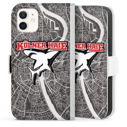 DeinDesign iPhone 12 mini Handy Klapph&uuml;lle Handyh&uuml;lle aus Kunst Leder wei&szlig; Flip Case K&ouml;lner Haie Official Licensed Product Ice Hockey Sideflip mit Lasche