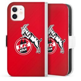 DeinDesign iPhone 12 mini Handy Klapph&uuml;lle Handyh&uuml;lle aus Kunst Leder wei&szlig; Flip Case 1. Fc K&ouml;ln Effzeh Official Licensed Product Sideflip mit Lasche