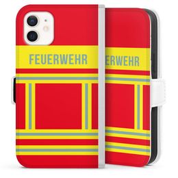 DeinDesign iPhone 12 mini Handy Klapph&uuml;lle Handyh&uuml;lle aus Kunst Leder wei&szlig; Flip Case Fire Fighters Fire Fighter Life Saver Sideflip mit Lasche