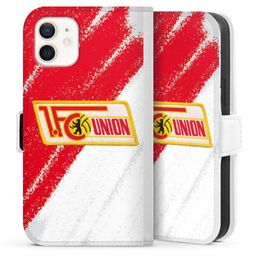 DeinDesign iPhone 12 mini Handy Klapph&uuml;lle Handyh&uuml;lle aus Kunst Leder wei&szlig; Flip Case 1. Fc Union Berlin Logo Official Licensed Product Sideflip mit Lasche