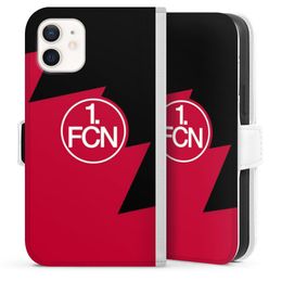 DeinDesign iPhone 12 mini Handy Klapph&uuml;lle Handyh&uuml;lle aus Kunst Leder wei&szlig; Flip Case 1. Fc N&uuml;rnberg Merchandise 1. Fcn Sideflip mit Lasche