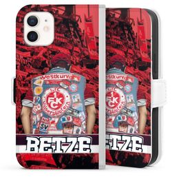 DeinDesign iPhone 12 mini Handy Klapph&uuml;lle Handyh&uuml;lle aus Kunst Leder wei&szlig; Flip Case 1. Fc Kaiserslautern 1. Fck Official Licensed Product Sideflip mit Lasche