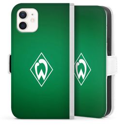 DeinDesign iPhone 12 mini Handy Klapph&uuml;lle Handyh&uuml;lle aus Kunst Leder wei&szlig; Flip Case Merchandise Sv Werder Bremen Logo Sideflip mit Lasche
