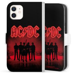 DeinDesign iPhone 12 mini Handy Klapph&uuml;lle Handyh&uuml;lle aus Kunst Leder wei&szlig; Flip Case Band Acdc Official Licensed Product Sideflip mit Lasche
