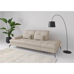 Sit & More Recamiere SIT & MORE "Amica, inkl. Sitztiefenverstellung und Armteilverstellung", beige (creme), B:231cm H:90cm T:122cm, 95% Polyester, 5% Polyamid, Sofas, Recamiere, wahlweise mit Kopfteilverstellung und Stauraum
