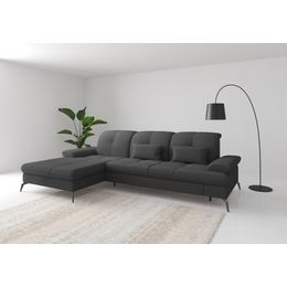 Sit & More Ecksofa SIT & MORE, B:279cm H:90cm T:185cmdunkelgrau, 95% Polyester, 5% Polyamid, Wohnzimmer, Sofas, "Amica, L-Form, inkl. Sitztiefenverstellung &