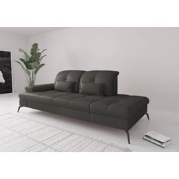 Sit & More Recamiere SIT & MORE "Amica, inkl. Sitztiefenverstellung und Armteilverstellung", grau (anthrazit), B:231cm H:90cm T:122cm, Sofas, Recamiere, wahlweise mit Kopfteilverstellung und Stauraum