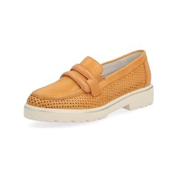 Slipper Remonte "Remonte Slipper Leder", Damen, Gr. 39, orange, Leder, Schuhe Slipper