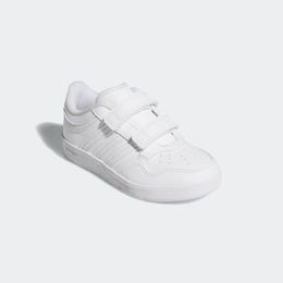 Klettschuh adidas Sportswear "HOOPS 4.0", Gr. 34, schwarz-weiß (cloud weiß, cloud weiß, core schwarz), Synthetik, Sportlich, Schuhe