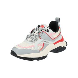 Sneaker Steve Madden "Steve Madden Sneaker Lederimitat/Textil", Damen, Gr. 40, grau (grau, rot), Lederimitat, Textil, Schuhe Sneaker