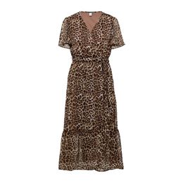 QS Kleid Damen Größe 42 beige / braun / schoko Winterkleid