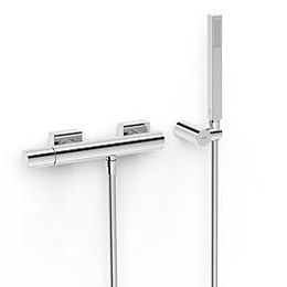 Tres Project-tres Duscharmatur 21116701 Aufputz, mit Brause-Set, Stabhandbrause, Chrom